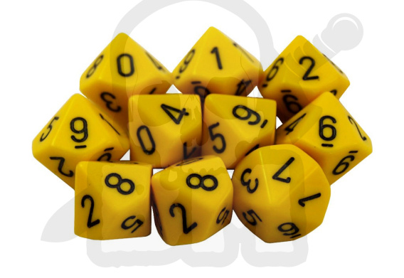 Battle-Models > Kostki żółte RPG K10 10szt. kości kostka